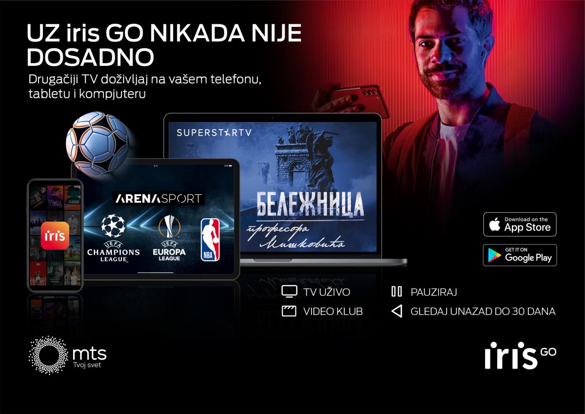 Mobilna aplikacija iris GO omogućava da sve pogodnosti iris TV-a uvek ...