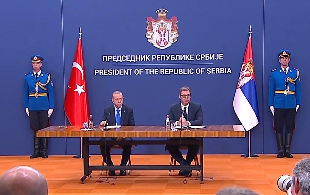 Aleksandar Vučić i predsednik Turske Redžep Tajip Erdogan razgovaraju o ...