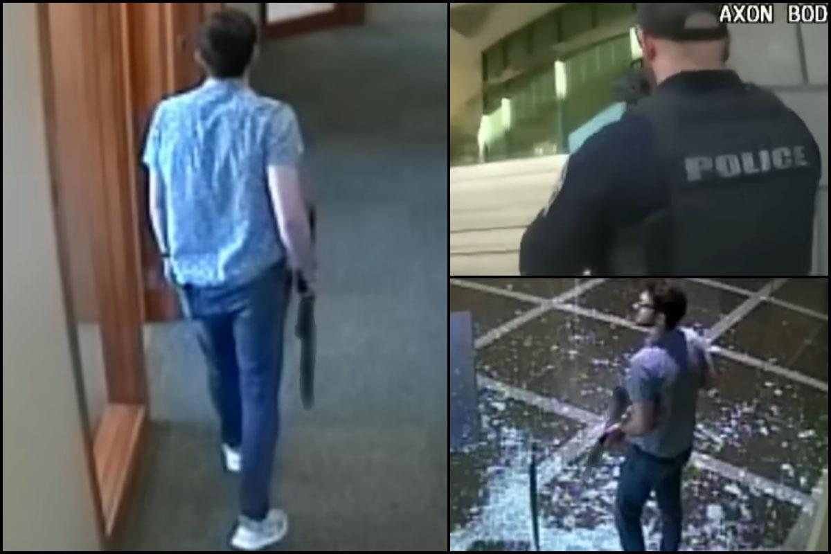 UZNEMIRUJUĆE, NAPADAČ PUCA I POGAĐA POLICAJCA U GLAVU: Objavljen snimak obračuna u Kentakiju ...