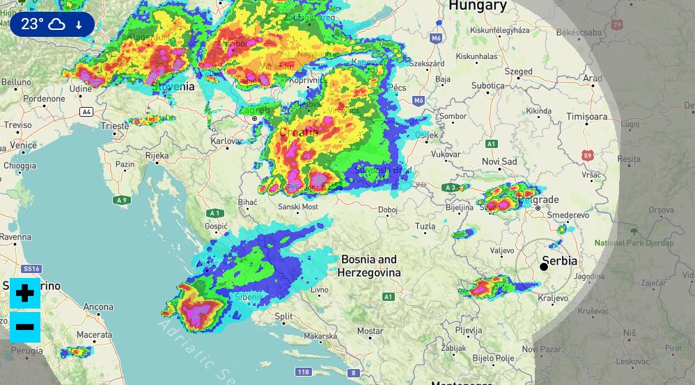 Pogledajte trenutne radarske snimke superćelijske oluje | Kurir