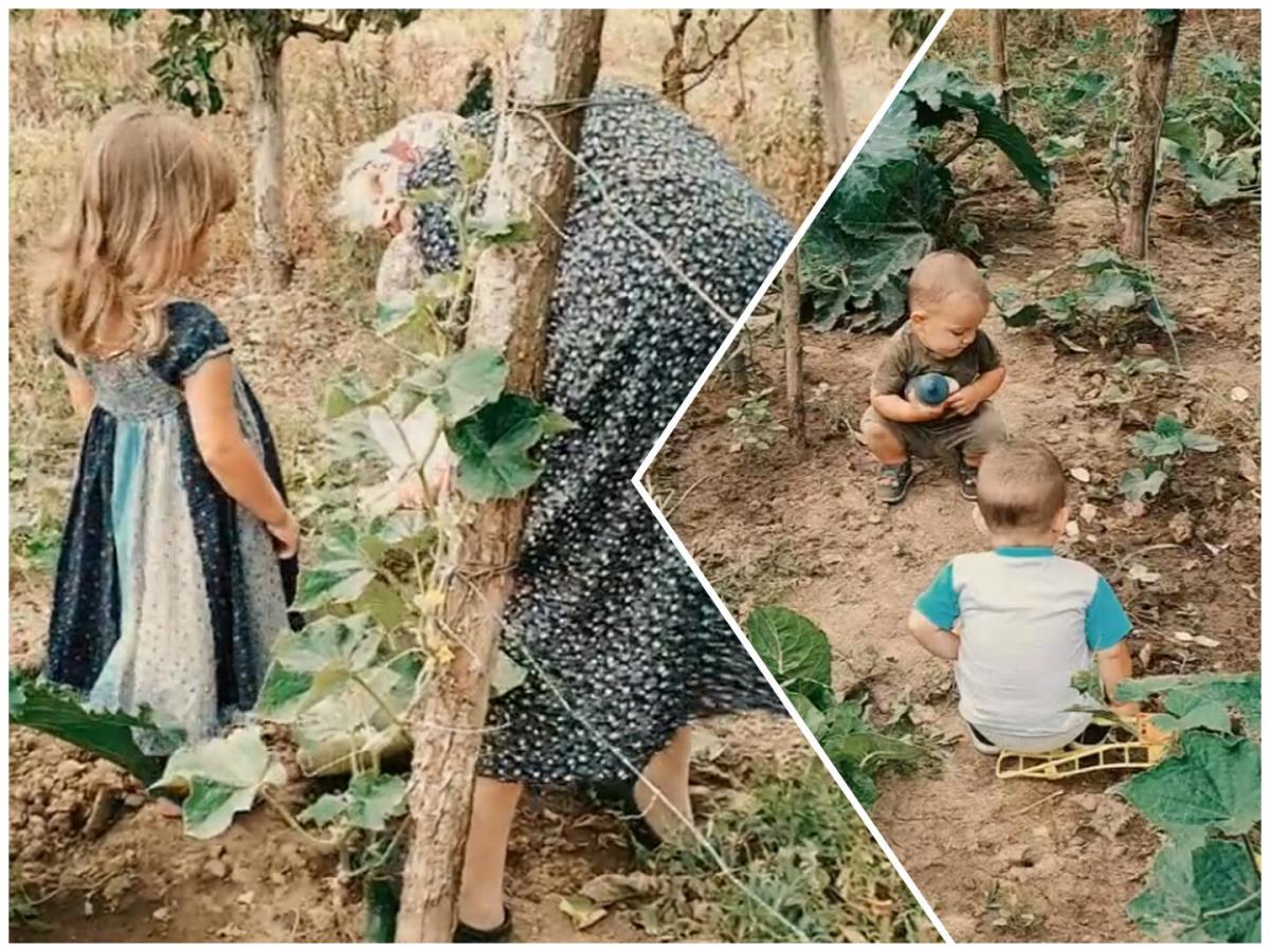 Baka ima 87 godina i povijena je, ali kada vidi unuke rastrči se kao ...