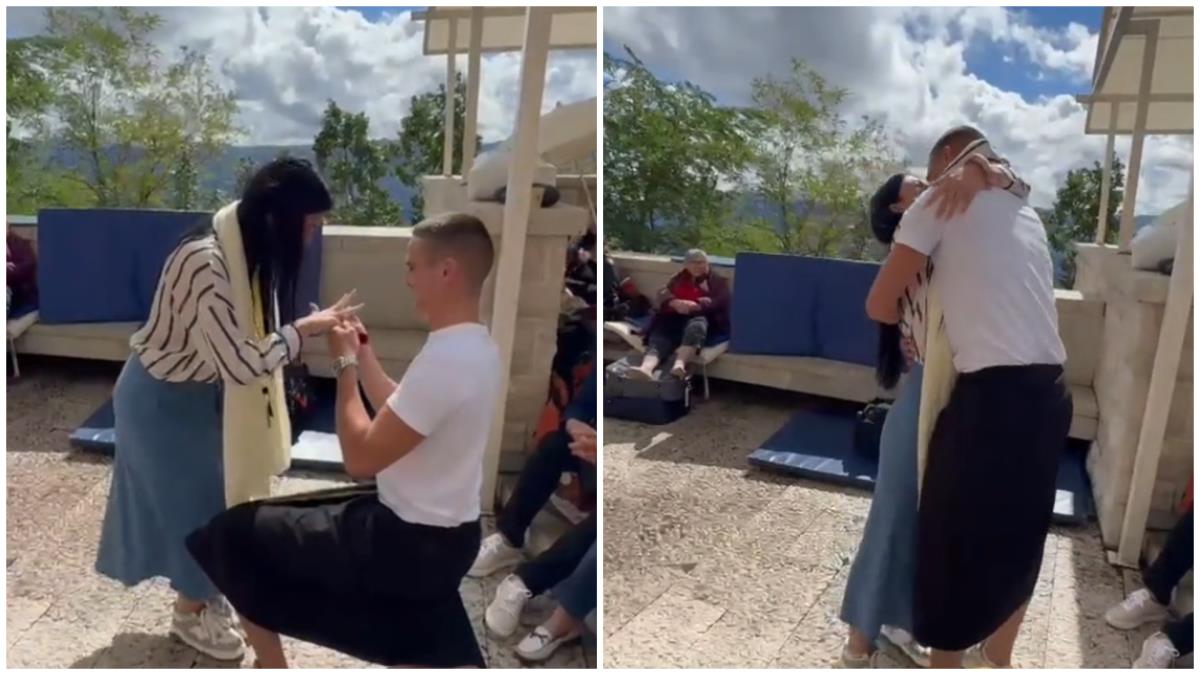 Mladić zaprosio devojku na Ostrogu | Kurir