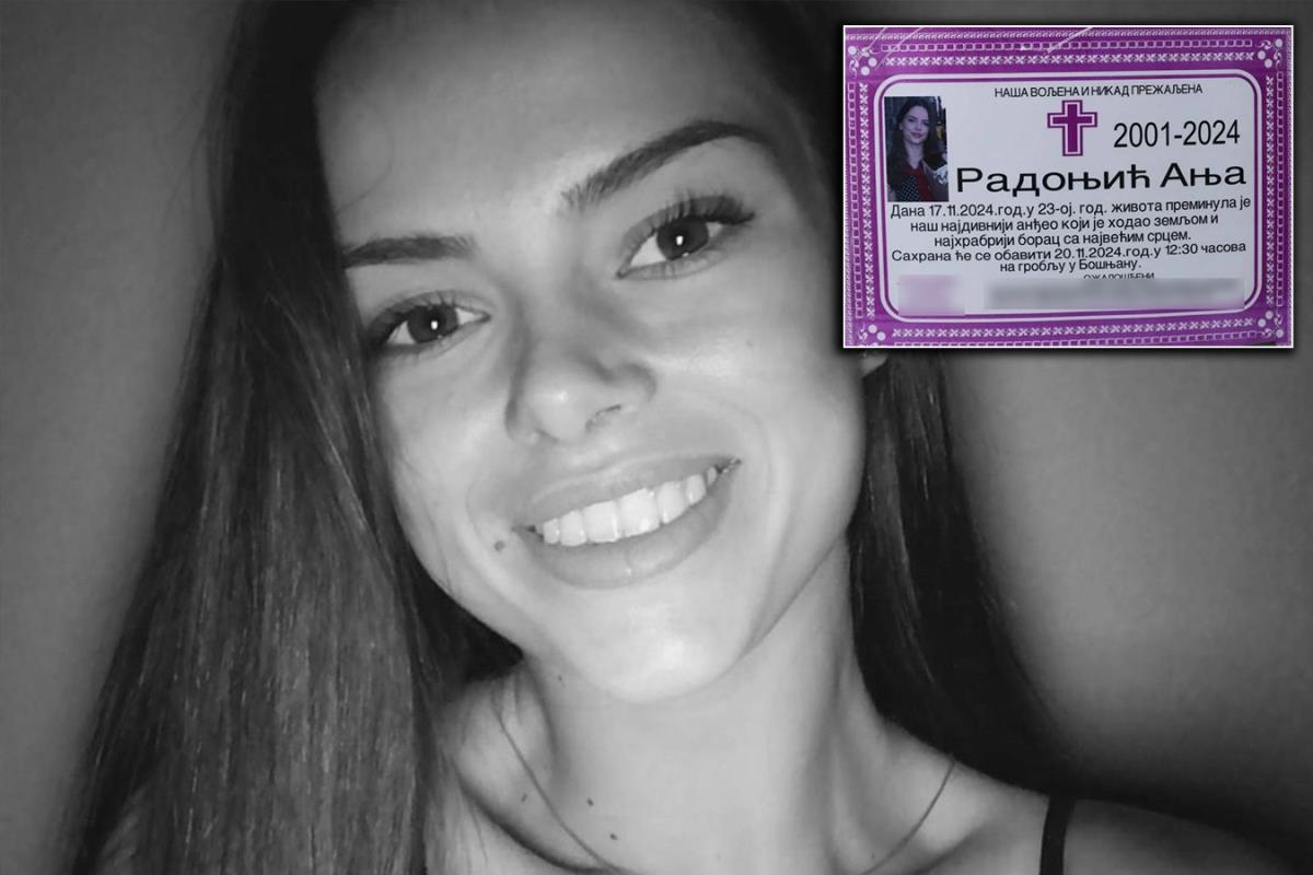 Sahranjena Anja Radonjić iz Paraćina koja je stradala u nesreći na železničkoj stanici u Novom ...