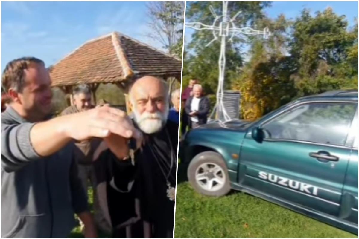 Najomiljeniji sveštenik Grozdan Gajić i njegov novi džip postali su ...