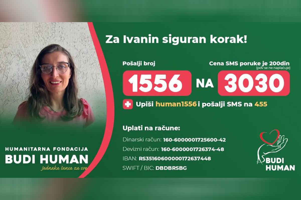 Humanitarna fondacija BUDI HUMAN - Aleksandar Šapić prikuplja novčana sredstva za Ivanu ...