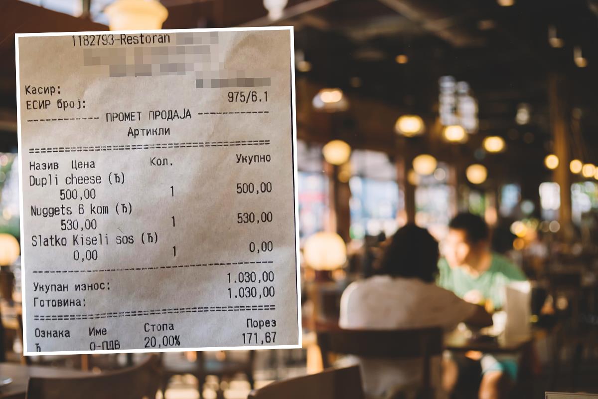 Žena doživela neprijatno iznenađenje u poznatom restoranu | Biznis Kurir