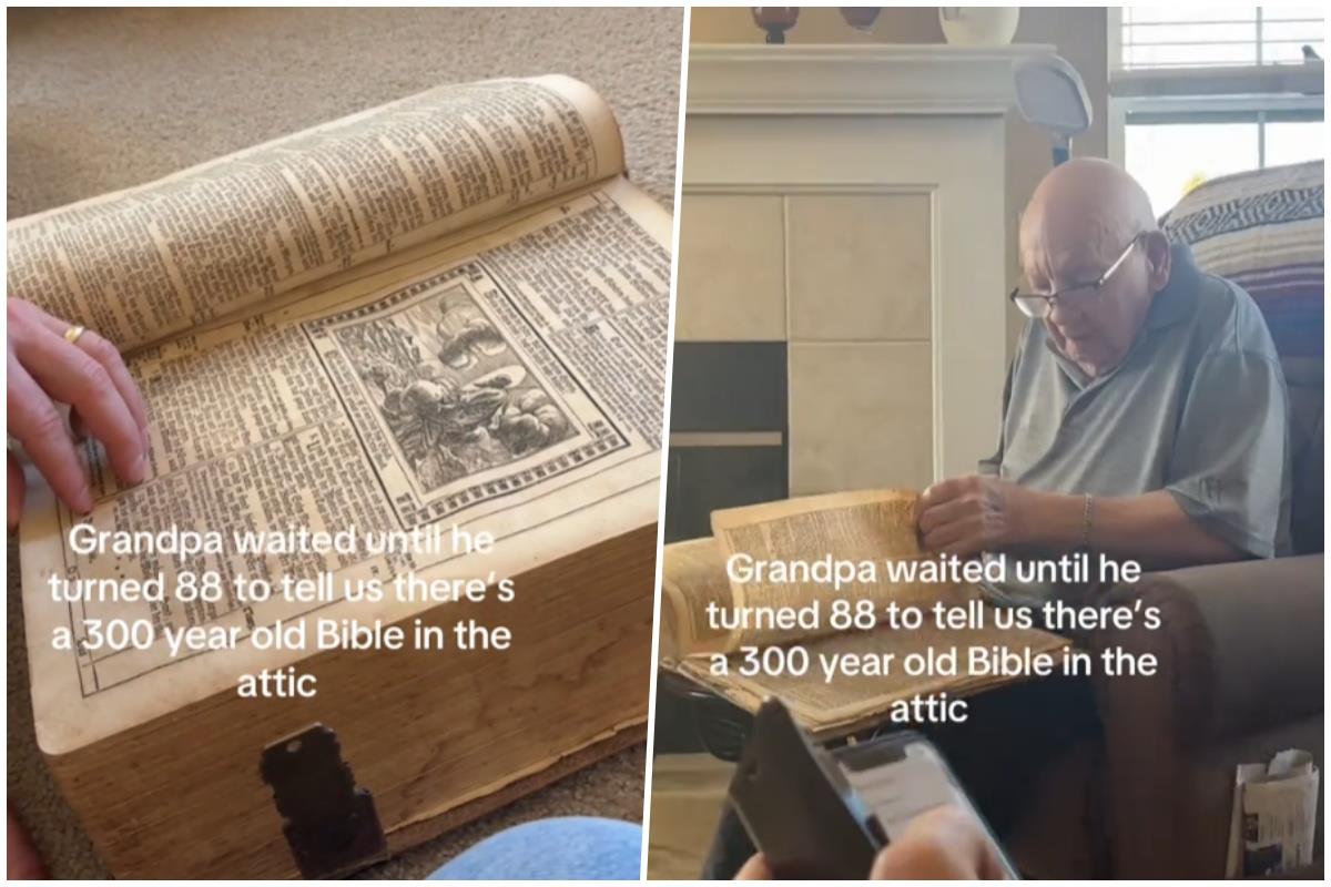 Deka na tavanu čuvao Bibliju staru 300 godina: Unuka ga snimila i sve ...