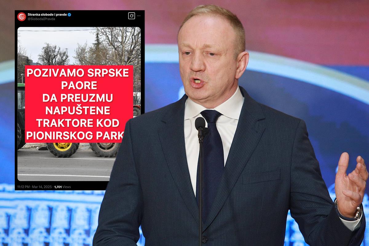 Stranka Dragana Đilasa pozvala paore da preuzmu traktore kod Pionirskog ...