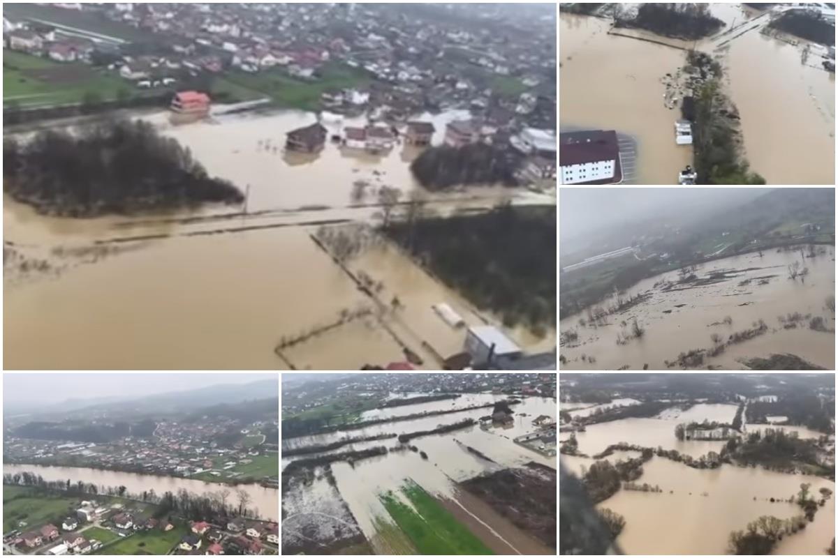 (Video) Dramatični snimci iz vazduha poplavljenih područja: Ogromna ...