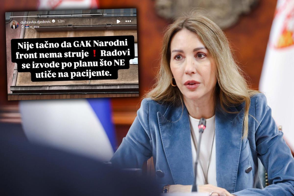 Ministarka Dubravka Đedović Handanović demantovala da GAK Narodni front ...
