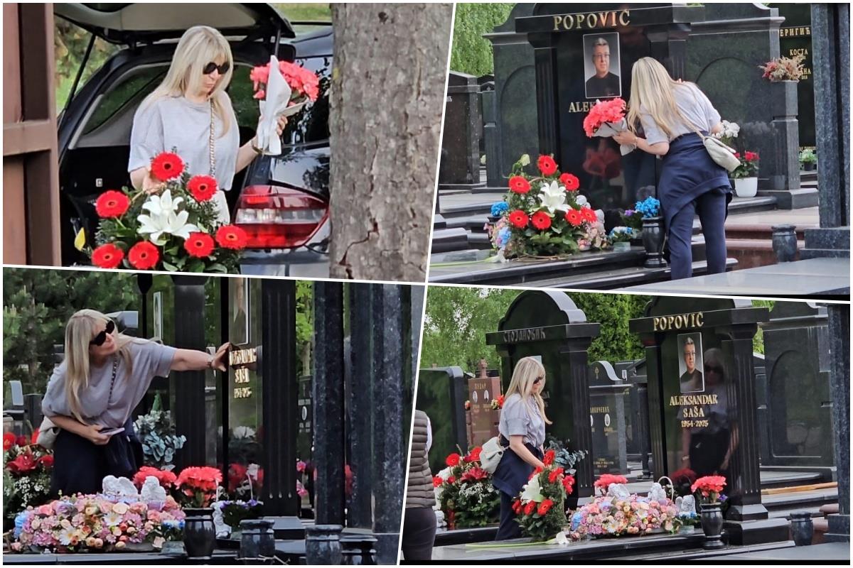Suzana Jovanović donela tortu i cveće na groblje: Saša Popović bi danas ...