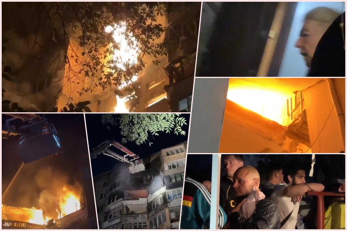 Rusi pogodili stambeni blok, ljudi beže iz zapaljene devetospratnice! Prvi snimci zgrade u Odesi ...