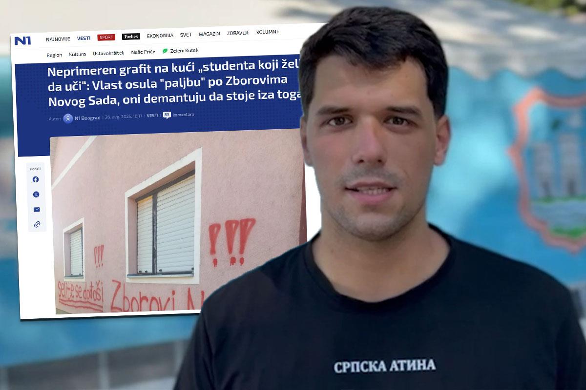 N1 razvodnjava slučaj ispisivanja fašističkog grafita na kući Vladimira ...