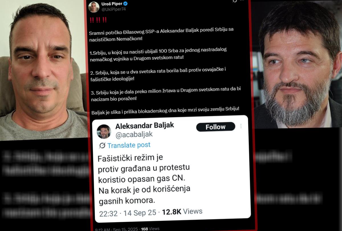 Uroš Piper: Baljak poredi Srbiju sa nacističkom Nemačkom | Kurir
