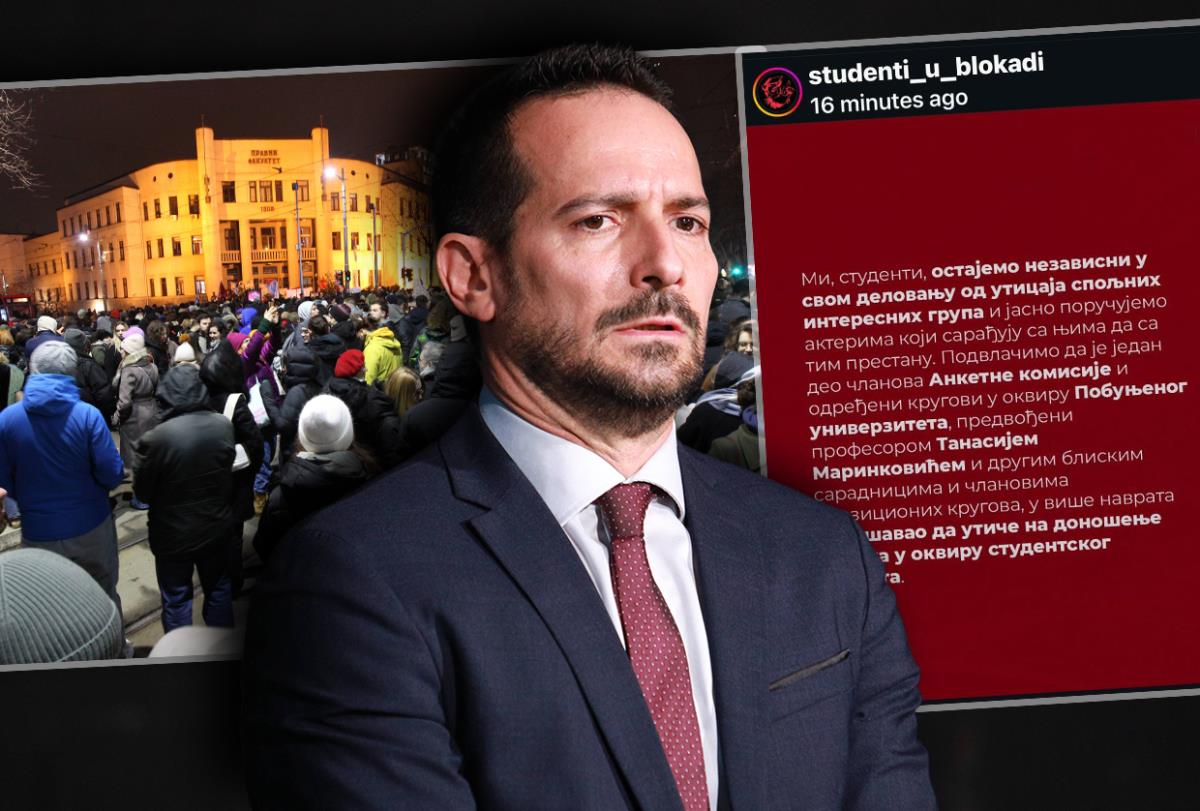 Tanasije Marinković odgovorio studentima blokaderima | Kurir