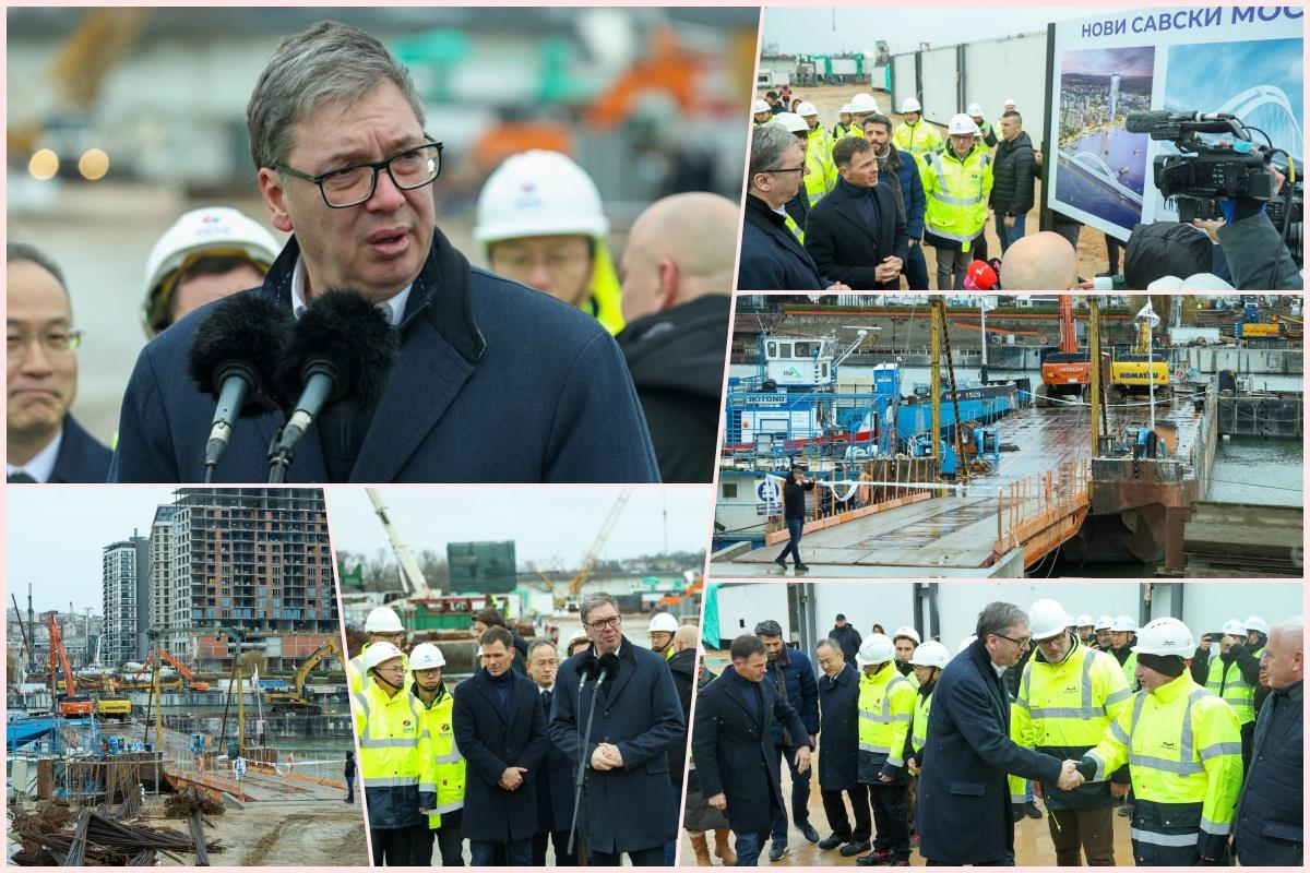 Vučić obilazi radove na izgradnji Novog savskog mosta | Kurir