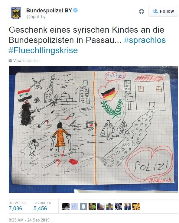 (FOTO) OSTALI BEZ TEKSTA: Crtež dečaka iz Sirije potresao nemačke ...