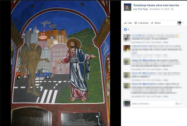NAJČUDNIJA FRESKA IKADA NALAZI SE U SRBIJI: Isus se sreo sa đavolom ...