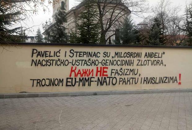 GRAFIT O STEPINCU I PAVELIĆU OSVANUO U NOVOM SADU: Evo šta je napisano ...