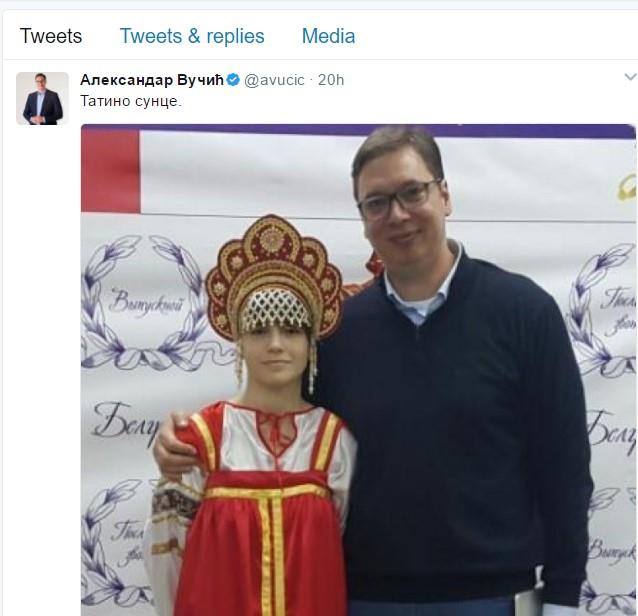 TATINO SUNCE: Vučić uz ćerku Milicu na Olimpijadi znanja iz ruskog ...