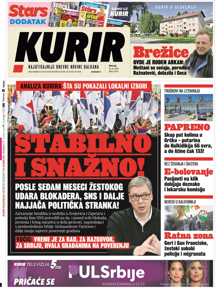 Kurir dnevne novine - Najnovije vesti dana: Srbija, region i svet | Kurir