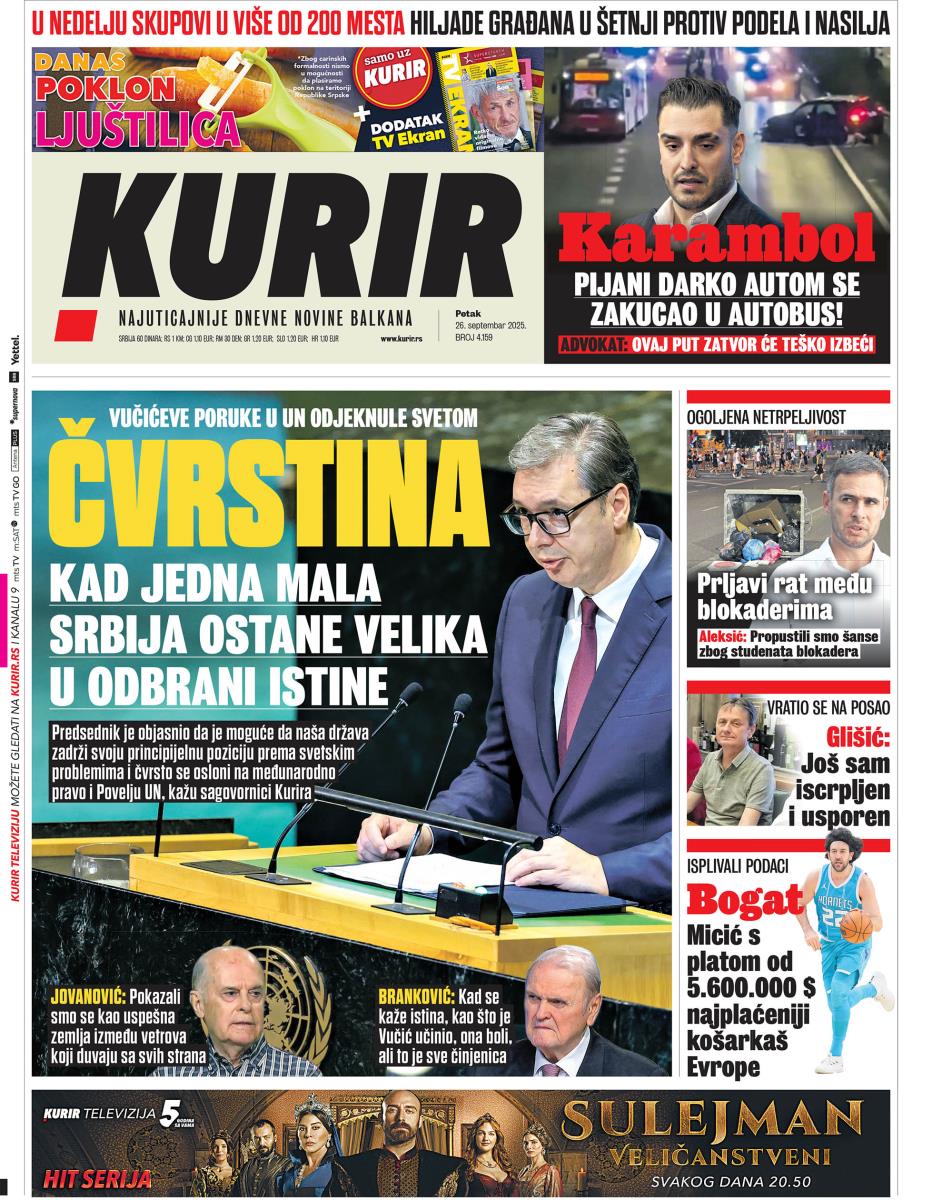 Kurir dnevne novine - Najnovije vesti dana: Srbija, region i svet - str ...